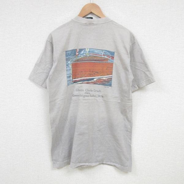 【商品番号】　ts55060548【商品名】　L★古着 SEA DOG 半袖 ビンテージ Tシャツ メンズ 90年代 90s ボート コットン クルーネック USA製 薄グレー 霜降り【spe】【メンズ参考サイズ】　L【表記サイズ】　M【実...