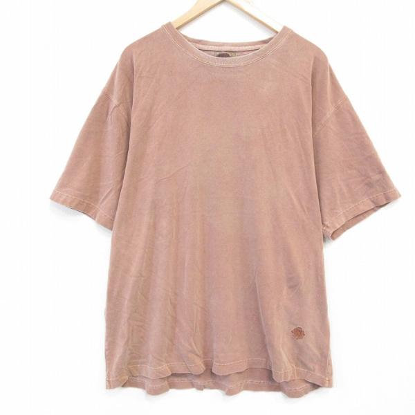 【商品番号】　ts55070209【商品名】　XL★古着 THE TERRITORY AHEAD 半袖 Tシャツ メンズ ワンポイントロゴ 大きいサイズ コットン クルーネック 薄茶【メンズ参考サイズ】　XL【表記サイズ】　XL【実寸サイズ...