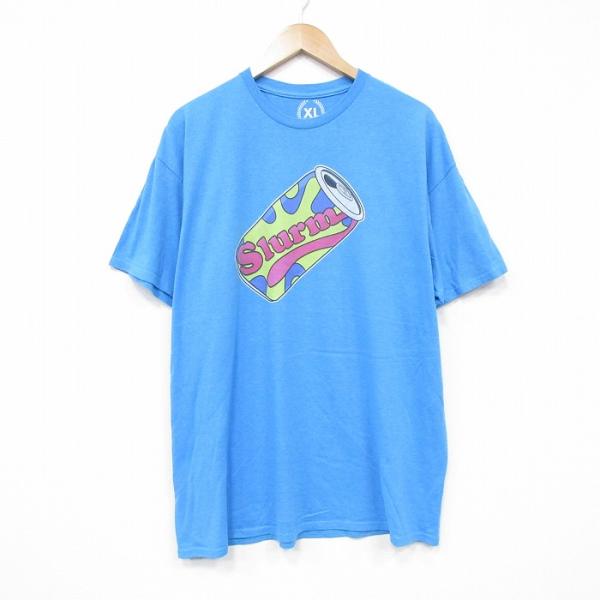 【商品番号】　ts55070861【商品名】　XL★古着 半袖 Tシャツ メンズ slurm 大きいサイズ クルーネック 水色 霜降り【メンズ参考サイズ】　XL【表記サイズ】　XL【実寸サイズ】　着丈（肩から裾）72cm　着幅（脇から脇）6...