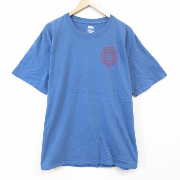 【商品番号】　ts55070883【商品名】　XL★古着 ヘインズ 半袖 Tシャツ メンズ BARNARD コットン クルーネック 薄紺【メンズ参考サイズ】　XL【表記サイズ】　XL【実寸サイズ】　着丈（肩から裾）71cm　着幅（脇から脇）...