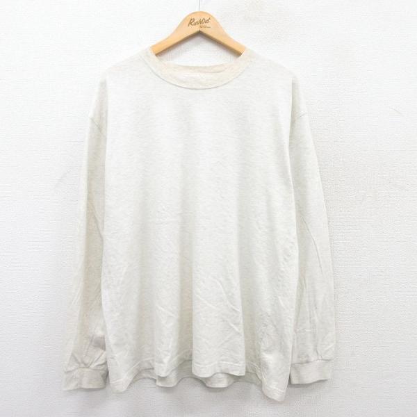 【商品番号】　tsb25060547【商品名】　XL★古着 エルエルビーン 長袖 ビンテージ Tシャツ メンズ 90年代 90s 無地 大きいサイズ コットン クルーネック 薄グレー 霜降り【メンズ参考サイズ】　XL【表記サイズ】　XL【実...