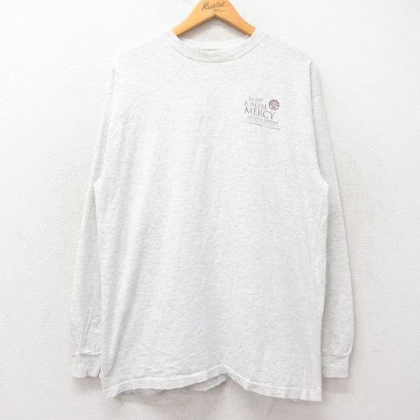 【商品番号】　tsb25060594【商品名】　XL★古着 All Sport 長袖 ビンテージ Tシャツ メンズ 90年代 90s SAINT JOSEPH MERCY コットン クルーネック USA製 薄グレー 霜降り【メンズ参考サイズ...