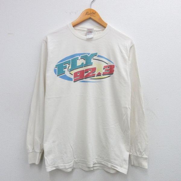 【商品番号】　tsb25063302【商品名】　M★古着 フルーツオブザルーム 長袖 ビンテージ Tシャツ メンズ 00年代 00s FLY THRIVING IVORY コットン クルーネック 生成り【メンズ参考サイズ】　M【表記サイズ】...