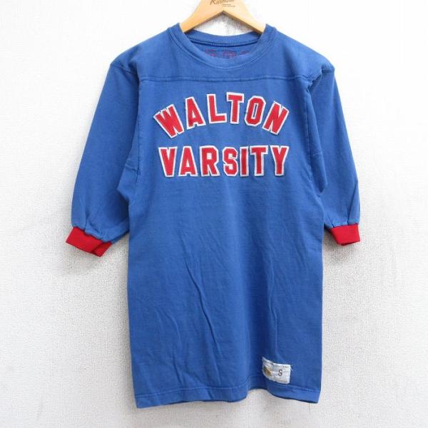 【商品番号】　tsb25073681【商品名】　XS★古着 ラッセル 半袖 ビンテージ フットボール Tシャツ メンズ 70年代 70s WALTON VARSITY POOH 10 クルーネック USA製 青【spe】【メンズ参考サイズ】...