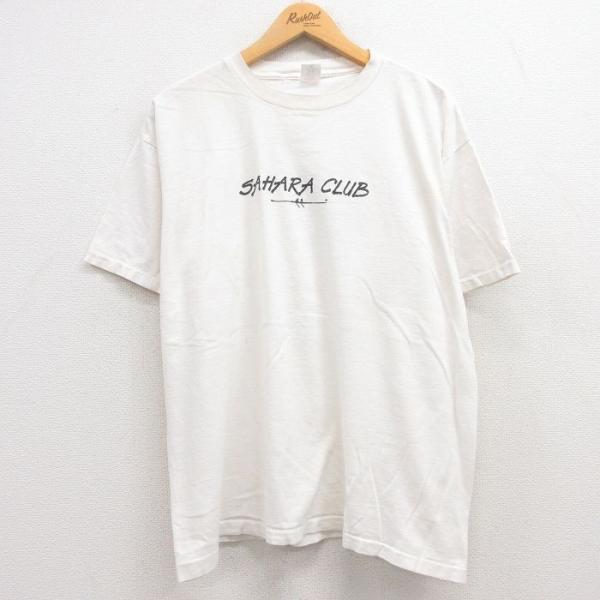 【商品番号】　tsv24021062【商品名】　XL★古着 半袖 ビンテージ Tシャツ メンズ 90年代 90s SAMARA CLUB 大きいサイズ コットン クルーネック USA製 白【メンズ参考サイズ】　XL【表記サイズ】　XL【実寸...