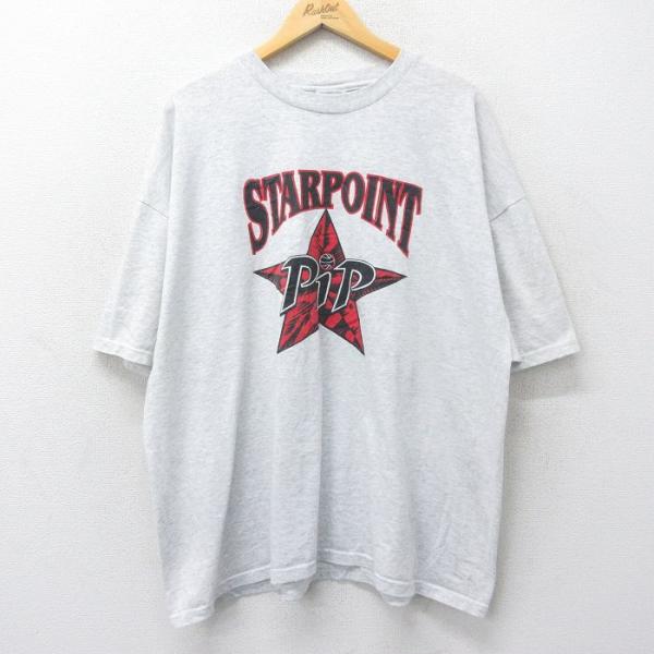 【商品番号】　tsv24023812【商品名】　XL★古着 ヘインズ 半袖 ビンテージ Tシャツ メンズ 00年代 00s STARPOINT PIP バレーボール 大きいサイズ クルーネック 薄グレー 霜降り【メンズ参考サイズ】　XL【表...