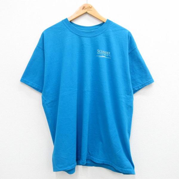 【商品番号】　tsv24053969【商品名】　XL★古着 半袖 ビンテージ Tシャツ メンズ 00年代 00s SCUDDER 大きいサイズ コットン クルーネック 青【メンズ参考サイズ】　XL【表記サイズ】　XL【実寸サイズ】　着丈（肩...