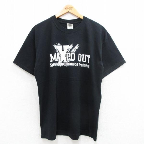 【商品番号】　tsv24060913【商品名】　L★古着 半袖 ビンテージ Tシャツ メンズ 00年代 00s MAXED OUT クルーネック 黒【メンズ参考サイズ】　L【表記サイズ】　L【実寸サイズ】　着丈（肩から裾）71cm　着幅（脇...