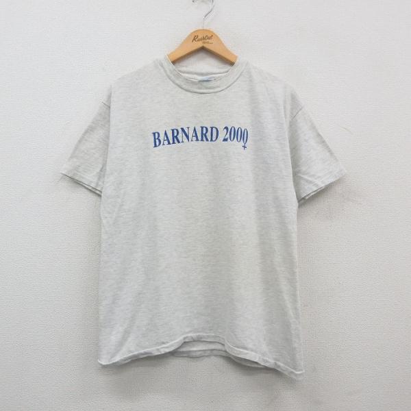 【商品番号】　tsv24063602【商品名】　L★古着 ヘインズ 半袖 ビンテージ Tシャツ メンズ 90年代 90s BARNARD クルーネック USA製 薄グレー 霜降り【メンズ参考サイズ】　L【表記サイズ】　L 42-44【実寸サ...