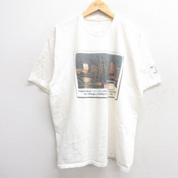 【商品番号】　tsv25033199【商品名】　XL★古着 半袖 ビンテージ Tシャツ メンズ 90年代 90s ADVISOR DEVCON 大きいサイズ クルーネック 生成り【spe】【メンズ参考サイズ】　XL【表記サイズ】　なし【実寸...