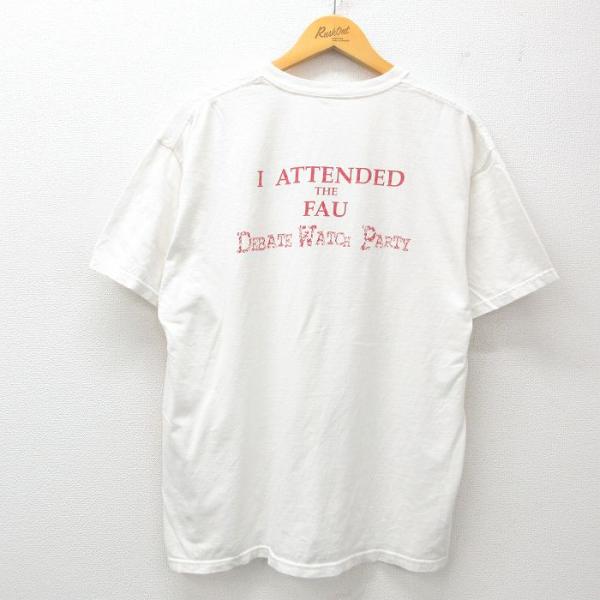 【商品番号】　tsv25051052【商品名】　XL★古着 半袖 ビンテージ Tシャツ メンズ 00年代 00s DEBATE WATCH PARTY コットン クルーネック 白【メンズ参考サイズ】　XL【表記サイズ】　XL【実寸サイズ】　...