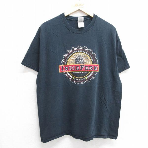 【商品番号】　tsv25051864【商品名】　XL★古着 半袖 ビンテージ Tシャツ メンズ 00年代 00s INDE FERM ビール コットン クルーネック 黒【メンズ参考サイズ】　XL【表記サイズ】　XL【実寸サイズ】　着丈（肩か...
