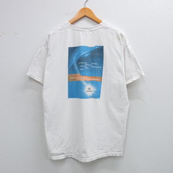 【商品番号】　tsv25051958【商品名】　L★古着 ヘインズ 半袖 ビンテージ Tシャツ メンズ 00年代 00s QLOGIC コットン クルーネック 白【spe】【メンズ参考サイズ】　L【表記サイズ】　XL【実寸サイズ】　着丈（肩...