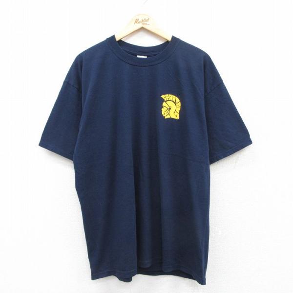 【商品番号】　tsv25064169【商品名】　XL★古着 半袖 ビンテージ Tシャツ メンズ 00年代 00s SPARTANS 大きいサイズ コットン クルーネック 紺【メンズ参考サイズ】　XL【表記サイズ】　XL【実寸サイズ】　着丈（...