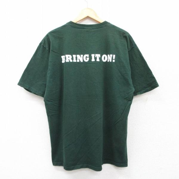 【商品番号】　tsv25064423【商品名】　XL★古着 フルーツオブザルーム 半袖 ビンテージ Tシャツ メンズ 00年代 00s BRING IT ON コットン クルーネック 緑【メンズ参考サイズ】　XL【表記サイズ】　XL【実寸サ...
