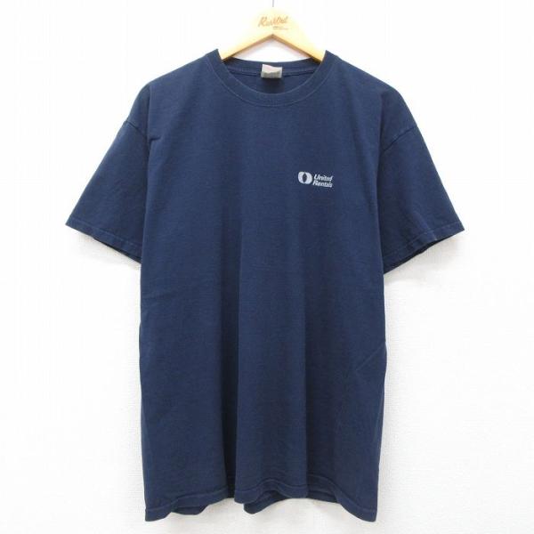 【商品番号】　tsv25064483【商品名】　XL★古着 フルーツオブザルーム 半袖 ビンテージ Tシャツ メンズ 00年代 00s United Rentals コットン クルーネック 紺【メンズ参考サイズ】　XL【表記サイズ】　XL【...