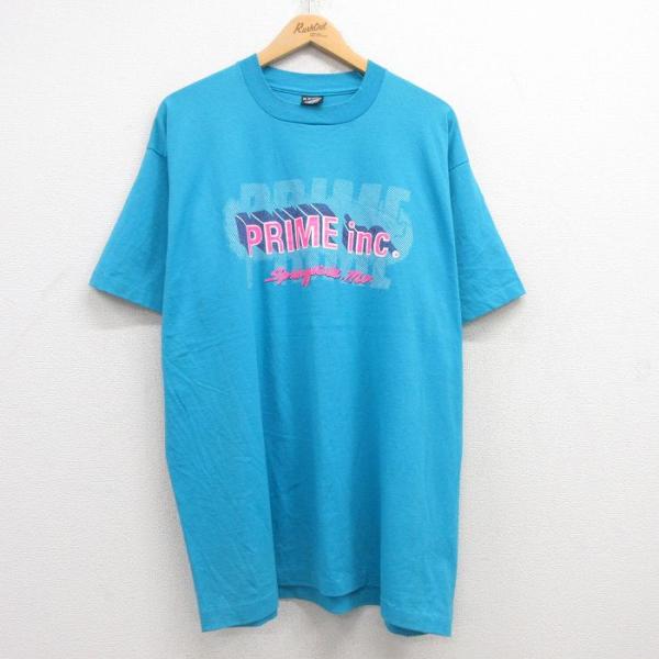 【商品番号】　tsv25064548【商品名】　XL★古着 スクリーンスターズ 半袖 ビンテージ Tシャツ メンズ 80年代 80s PRIME 大きいサイズ クルーネック USA製 水色【メンズ参考サイズ】　XL【表記サイズ】　XXL【実...