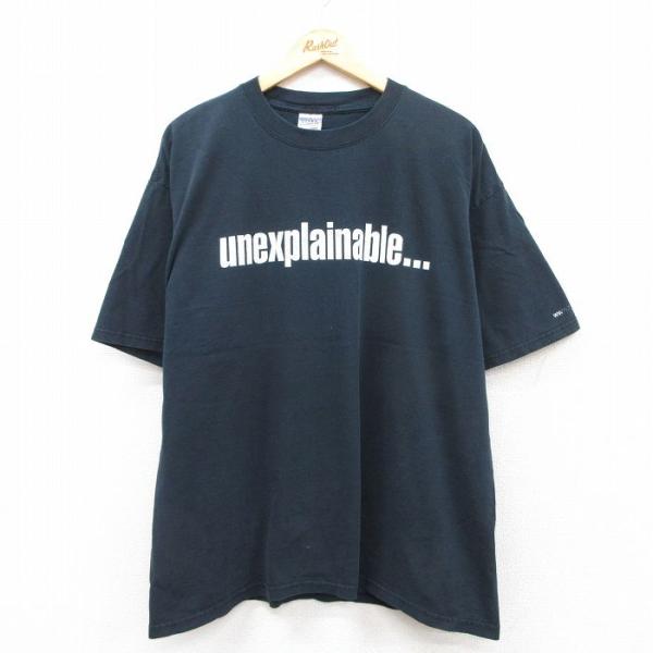 【商品番号】　tsv25064724【商品名】　XL★古着 半袖 ビンテージ Tシャツ メンズ 00年代 00s unexplainable 大きいサイズ コットン クルーネック 黒【メンズ参考サイズ】　XL【表記サイズ】　XL【実寸サイズ...