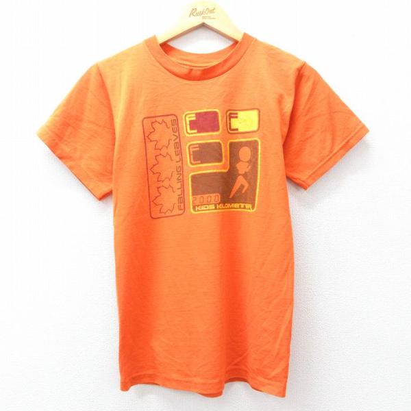 【商品番号】　tsv25073038【商品名】　S★古着 フルーツオブザルーム 半袖 ビンテージ Tシャツ メンズ 00年代 00s KIDS KILOMETER FL クルーネック オレンジ【メンズ参考サイズ】　S【表記サイズ】　S【実寸...