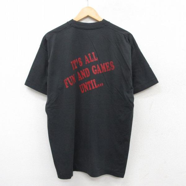 【商品番号】　tsv25074545【商品名】　XL★古着 フルーツオブザルーム 半袖 ビンテージ Tシャツ メンズ 90年代 90s FUN AND GAMES クルーネック USA製 黒【メンズ参考サイズ】　XL【表記サイズ】　XL【実...