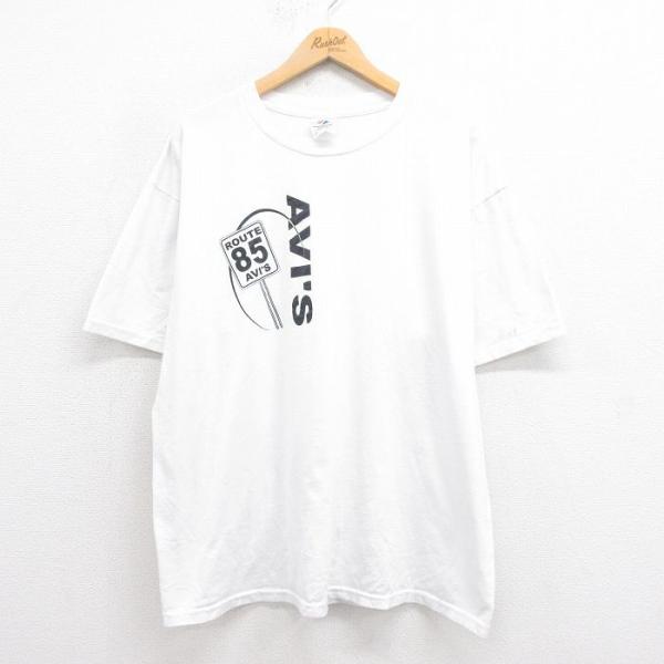 【商品番号】　tsv25074784【商品名】　XL★古着 ジャージーズ 半袖 ビンテージ Tシャツ メンズ 00年代 00s AVIS 大きいサイズ クルーネック 白【メンズ参考サイズ】　XL【表記サイズ】　XL【実寸サイズ】　着丈（肩か...