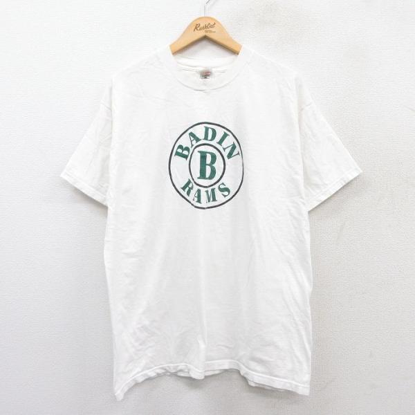 【商品番号】　tsv25075161【商品名】　XL★古着 フルーツオブザルーム 半袖 ビンテージ Tシャツ メンズ 90年代 90s BADIN RAMS コットン クルーネック 白【spe】【メンズ参考サイズ】　XL【表記サイズ】　XL...