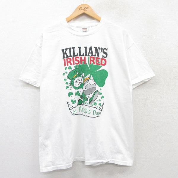 【商品番号】　tsv25075283【商品名】　XL★古着 フルーツオブザルーム 半袖 ビンテージ Tシャツ メンズ 00年代 00s IRISH コットン クルーネック 白【メンズ参考サイズ】　XL【表記サイズ】　XL【実寸サイズ】　着丈...