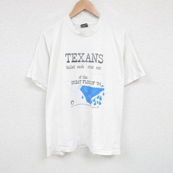 【商品番号】　tsv55051265【商品名】　XL★古着 フルーツオブザルーム 半袖 ビンテージ Tシャツ メンズ 90年代 90s TEXANS 大きいサイズ クルーネック USA製 白【メンズ参考サイズ】　XL【表記サイズ】　XL【実...
