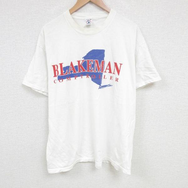【商品番号】　tsv55051270【商品名】　XL★古着 半袖 ビンテージ Tシャツ メンズ 00年代 00s BLAKEMAN 大きいサイズ コットン クルーネック 白【メンズ参考サイズ】　XL【表記サイズ】　XL【実寸サイズ】　着丈（...
