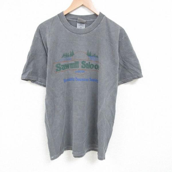 【商品番号】　tsv55051390【商品名】　XL★古着 半袖 ビンテージ Tシャツ メンズ 00年代 00s Sawmill コットン クルーネック グレー【メンズ参考サイズ】　XL【表記サイズ】　L【実寸サイズ】　着丈（肩から裾）72...