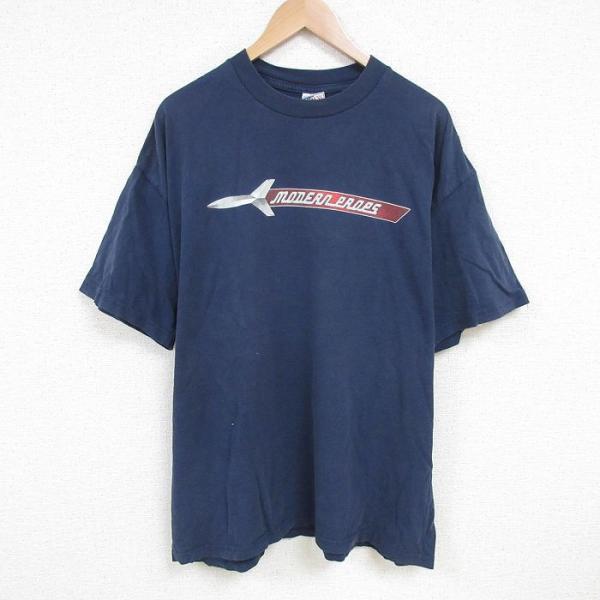 【商品番号】　tsv55060058【商品名】　XL★古着 半袖 ビンテージ Tシャツ メンズ 00年代 00s MOPRO 大きいサイズ コットン クルーネック 紺【メンズ参考サイズ】　XL【表記サイズ】　XXL【実寸サイズ】　着丈（肩か...