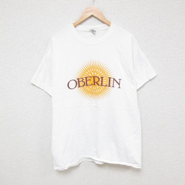 【商品番号】　tsv55060149【商品名】　L★古着 チャンピオン champion 半袖 ビンテージ Tシャツ メンズ 00年代 00s OBERLIN コットン クルーネック 白【メンズ参考サイズ】　L【表記サイズ】　L【実寸サイズ...