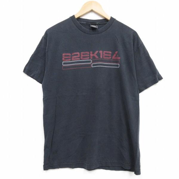 【商品番号】　tsv55080371【商品名】　L★古着 半袖 ビンテージ Tシャツ メンズ 00年代 00s E2EKEL コットン クルーネック USA製 黒【メンズ参考サイズ】　L【表記サイズ】　L【実寸サイズ】　着丈（肩から裾）67...