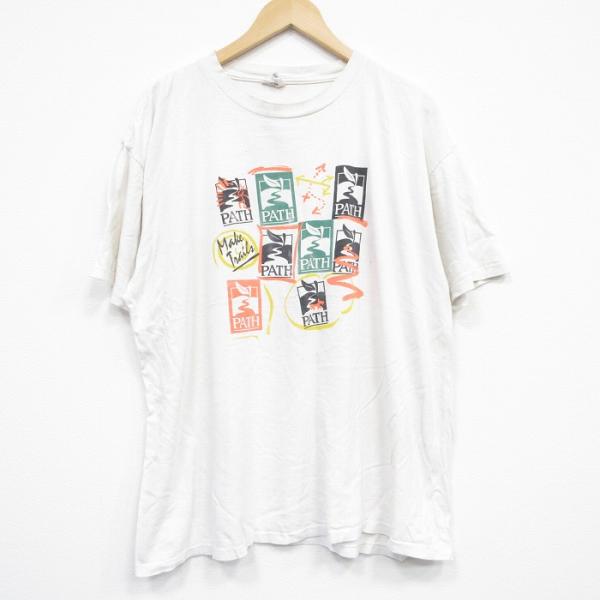 【商品番号】　tsv55080565【商品名】　XL★古着 オニータ 半袖 ビンテージ Tシャツ メンズ 90年代 90s PATH 大きいサイズ コットン クルーネック USA製 薄ベージュ【spe】【メンズ参考サイズ】　XL【表記サイズ...