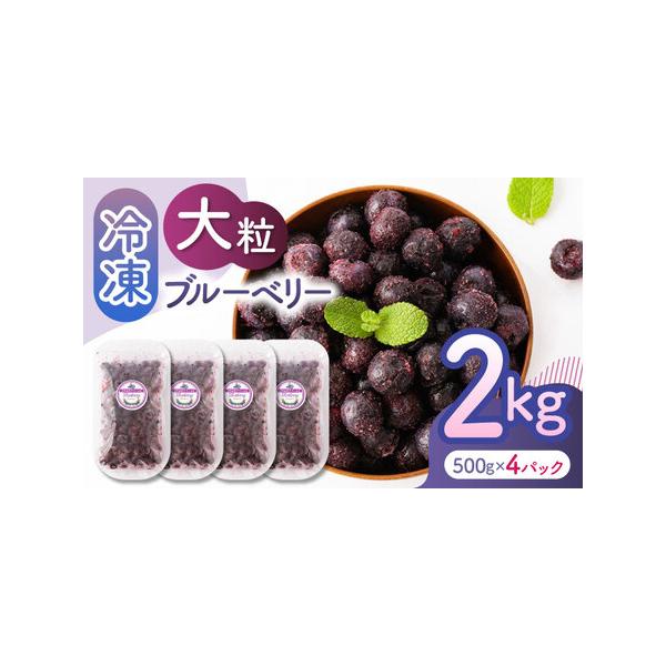 ■ 容量　冷凍ブルーベリー 約2000g（約500g×4pc）　　※大粒のものを丁寧に選定しておりますが、中には小粒も混ざる可能性がございます。　※箱のデザインが異なる場合がございます。　予めご了承くださいませ。　■ 配送について　ご入金確...