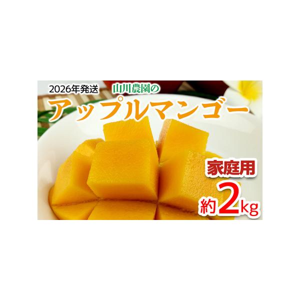 ■ 容量　アップルマンゴー家庭用　約2kg（3玉〜7玉）　※玉数の指定はできません。大きさによって玉数は変わりますのでご了承ください。■ 配送について　2026年7月中旬から8月初旬にかけて順次発送　タイプ：【冷蔵】