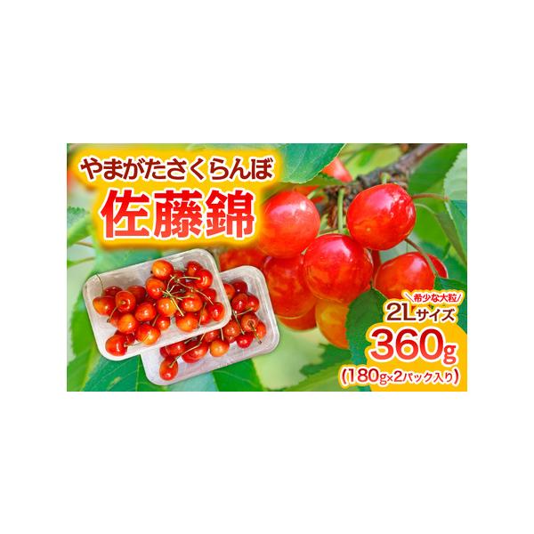 ■ 容量　【令和8年産】　さくらんぼ 佐藤錦 2Lサイズ 360g(180g×2パック入り) 1箱　■ 配送について　【申込期日】2026年05月31日まで　【発送期間】2026年06月15日頃〜2026年07月05日頃　※状況により配送時...