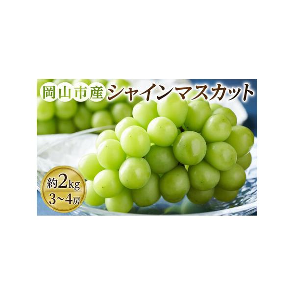 ■ 容量　シャインマスカット3〜4房（約2kg）　岡山市内産（5条1号）　※お届け日の指定、時間帯の指定は申し訳ないですが、お受けできません。　※果物は大変傷みやすいです。受取後すぐにお品の状態をご確認ください。　【賞味期限】　出荷日より冷...