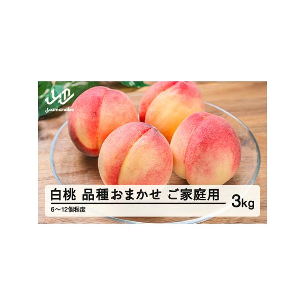 ■ 容量　内容量：白桃 品種おまかせ ご家庭用 約3kg(6~12個程度)　品種：川中島・美晴・ゆうぞら・あぶくま・玉うさぎ・さくら・幸茜・伊達白桃・白根白桃・西王母など　※品種の指定はできません。いずれかの品種でお届けいたします。■ 配送...