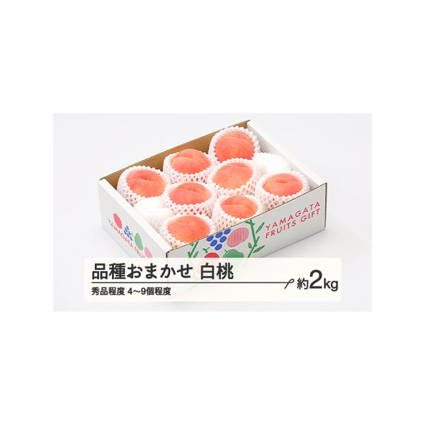■ 容量　白桃 品種おまかせ 秀品程度 約2kg(4~9個程度)　川中島・美晴・ゆうぞら・あぶくま・玉うさぎ・さくら・幸茜・伊達白桃・白根白桃・西王母など　※品種の指定はできません。いずれかの品種でお届けいたします。■ 配送について　202...