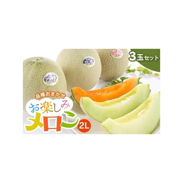 ■ 容量　2Lサイズメロン3玉（品種は以下の3種類からおまかせ）　・アンデスメロン（青肉）　・鶴姫メロン（青肉）　・鶴姫レッドメロン（赤肉）　　※品種の指定はできません。3種1玉ずつ入るとは限りませんのでご了承ください。　　【消費期限】　生...