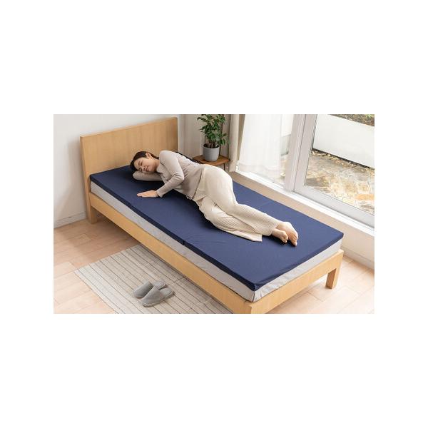 ■ 容量　マットレス ダブル×1枚　※1枚もの／ネイビー　　巾：約140cm　長さ：約195cm　厚さ：約4cm　重量：約5.3kg■ 配送について　寄附確認後、30営業日以内に発送予定　年末年始（12月・1月）は寄附確認後、60営業日以内...