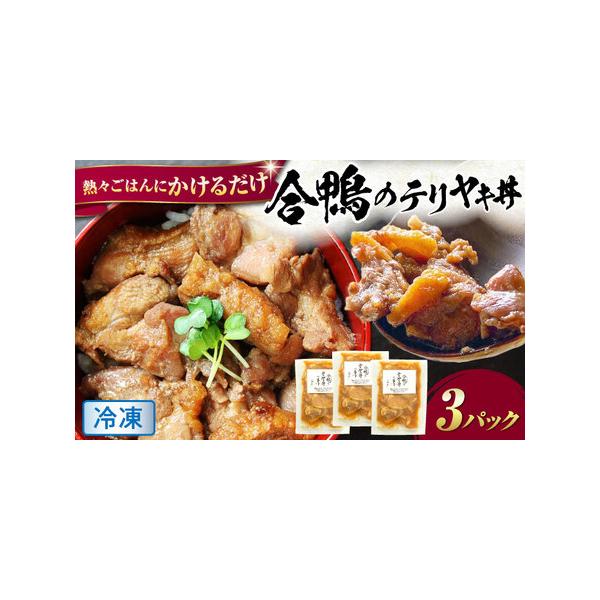 ■ 容量　合鴨のテリヤキ丼の素 （合鴨テリヤキ肉60g、和風タレ30g）×3　【加工地】　滋賀県長浜市　■ 配送について　寄附確定後、2週間前後　タイプ：【冷凍】