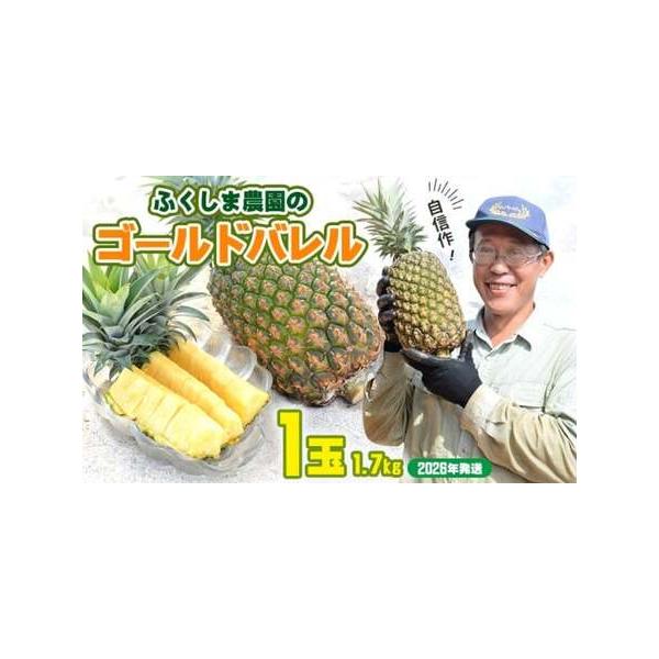 ■ 容量　ゴールドバレル【パインアップル】(1玉）約1.7kg■ 配送について　2026年6月中旬頃から8月初旬に順次発送予定　※収穫状況により、発送時期が予告なく前後する場合がございます　申込期日：2026年7月20日まで　※但し、限定数...