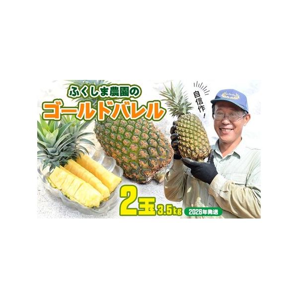 ■ 容量　ゴールドバレル【パインアップル】(2玉）約3.5kg■ 配送について　2026年6月中旬頃から8月初旬に順次発送予定　※収穫状況により、発送時期が予告なく前後する場合がございます　申込期日：2026年7月20日まで　※但し、限定数...