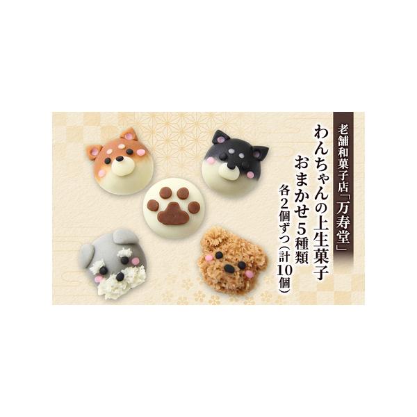 ■ 容量　【わんちゃんの上生菓子】　赤柴、黒柴、シュナウザー、プードル、肉球　の5種を各2個　　タイプ：【冷凍】