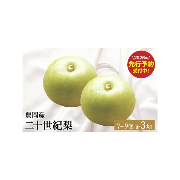 ■ 容量　【容量】　【3kg】　7個〜9個を「豊岡なし」の箱(3キロ箱)に入れてお届けいたします。　　【賞味期限】　発送より7日間■ 配送について　2026年9月初旬より順次発送予定　タイプ：【常温】