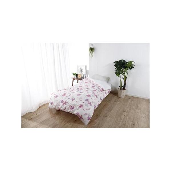 ■ 容量　三河産　綿100％　120本ガーゼ　肌掛けふとんカバー　コスモピンク　1枚　　【生地】　綿100％使用　　　【サイズ】　140cm×190cm　　【重量】　400g　　【カラー】　全５柄各２色（レイスブルー・レイスピンク・ポピーブ...