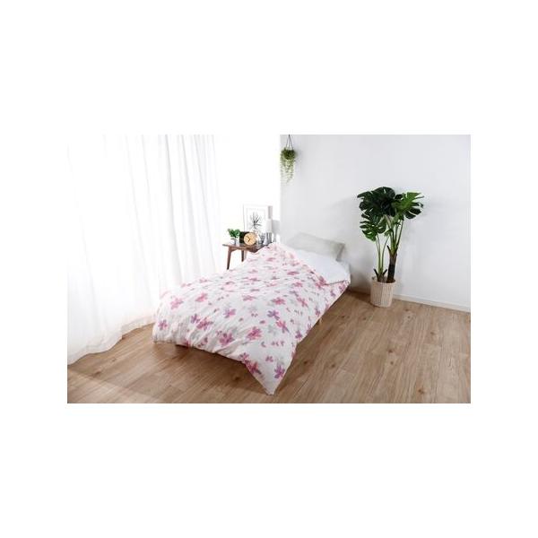 ■ 容量　三河産　綿100％和晒し　120本ガーゼ　掛けふとんカバー　コスモピンク　1枚　　【生地】　綿100％使用　　　【サイズ】　SL150cm×210cm　　【重量】　400g　　【カラー】　全６柄各２色（レイスブルー・レイスピンク・...