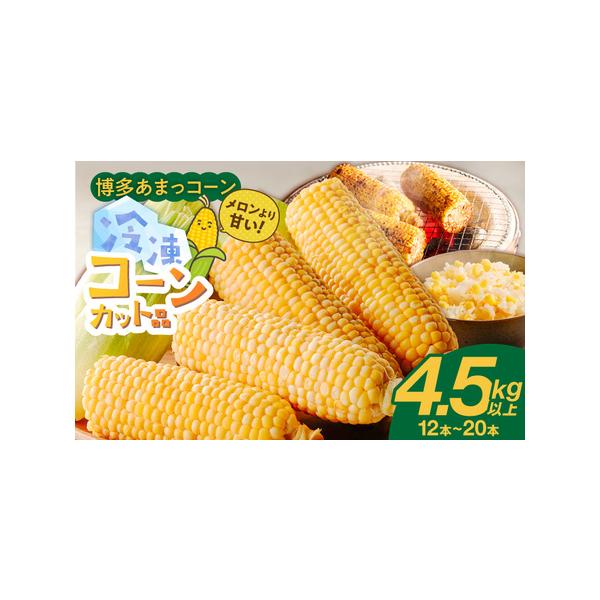 ■ 容量　冷凍博多あまっコーンカット品4.5kg以上（12〜20本）■ 配送について　ご入金確認後、2週間以内に順次発送いたします。　※申込状況等によりお届け時期が遅れる場合がございます。あらかじめご了承ください。　タイプ：【冷凍】